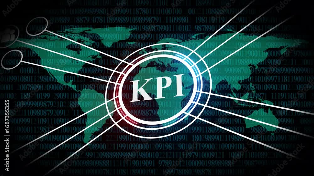 Vidéo Stock KPI Performance Indicator Concept with Digital Data Overlay ...