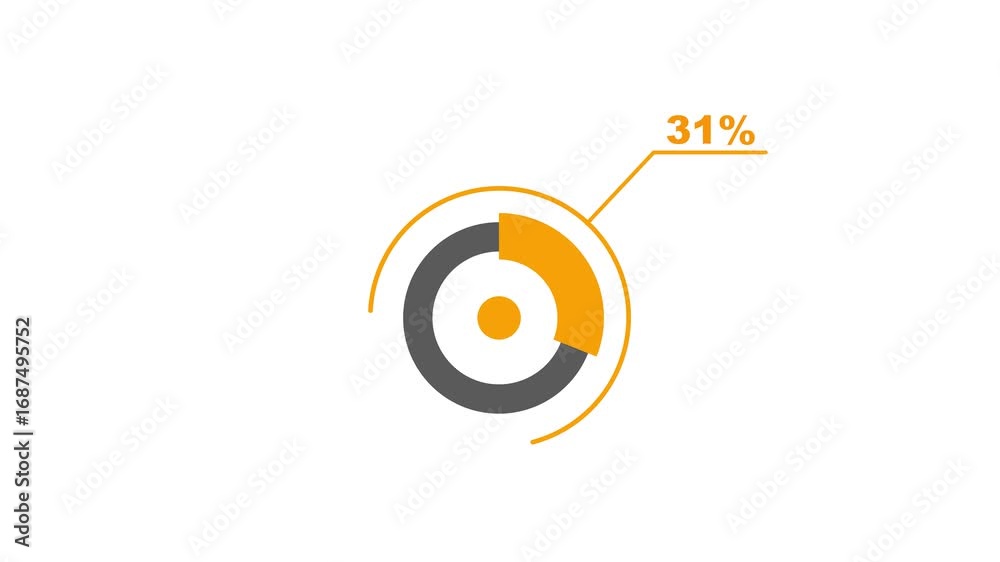 31% circle diagrams Infographics animation design, 31 Percentage pie ...