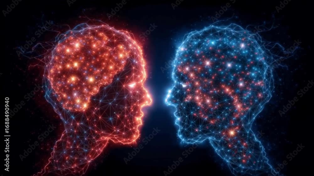 AI neural interface animation Futuristic Digital Brain Interaction ...
