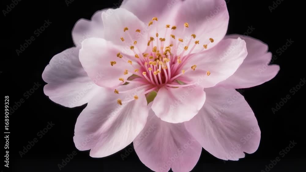 A close-up of a cherry blossom opening. Time-lapse: Delicate Pink ...