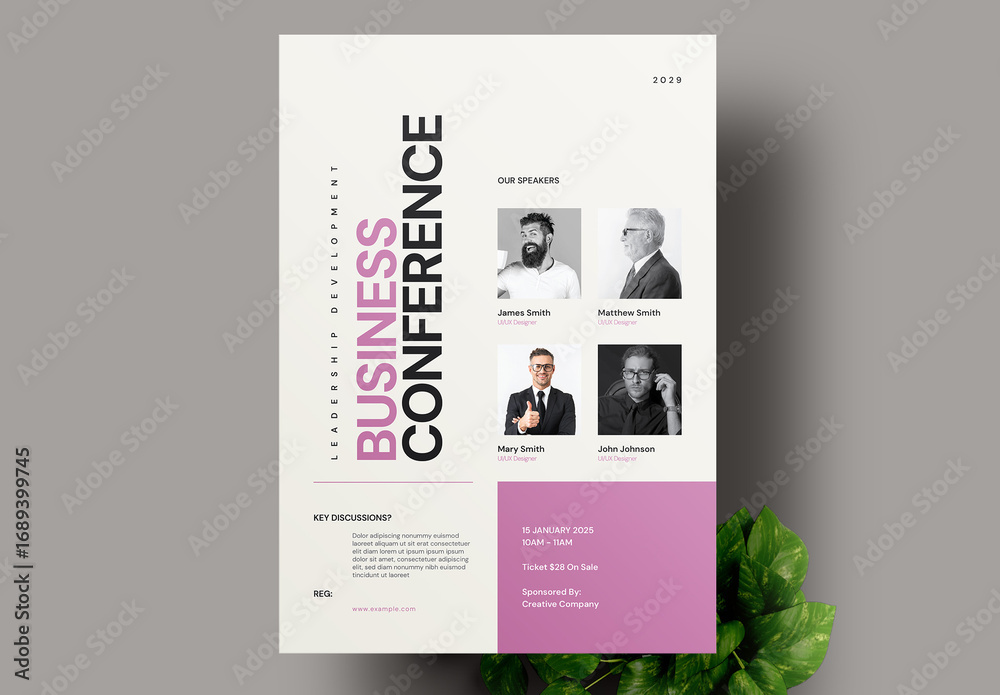 Minimal Conference Flyer Template Stock Template | Adobe Stock