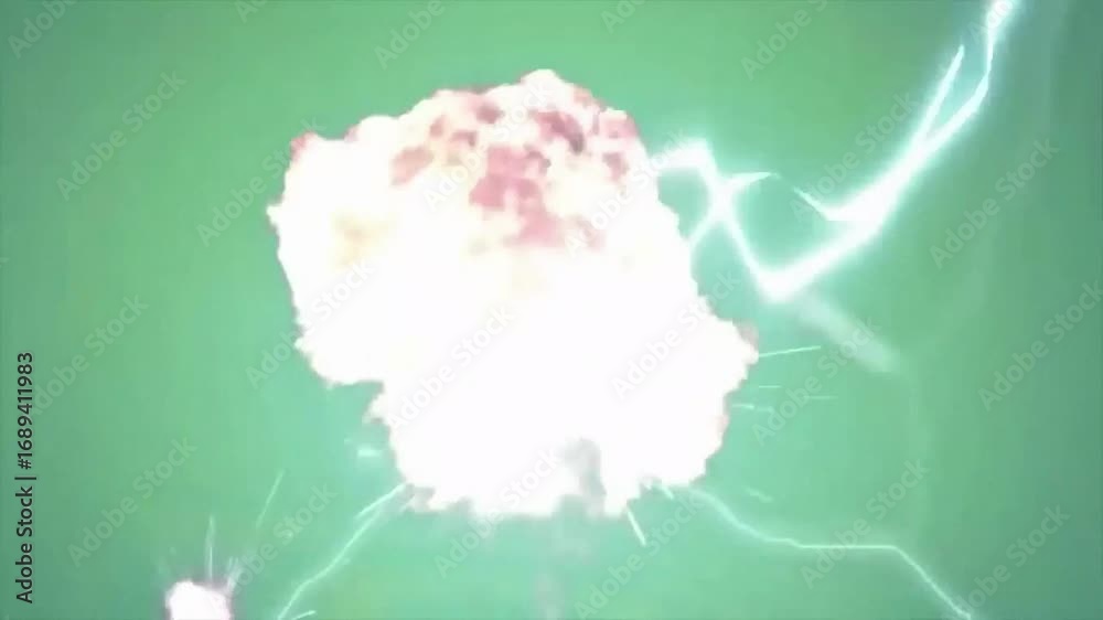 Massive Energy Blast on Green Screen Explosive Fireball Effect with ...
