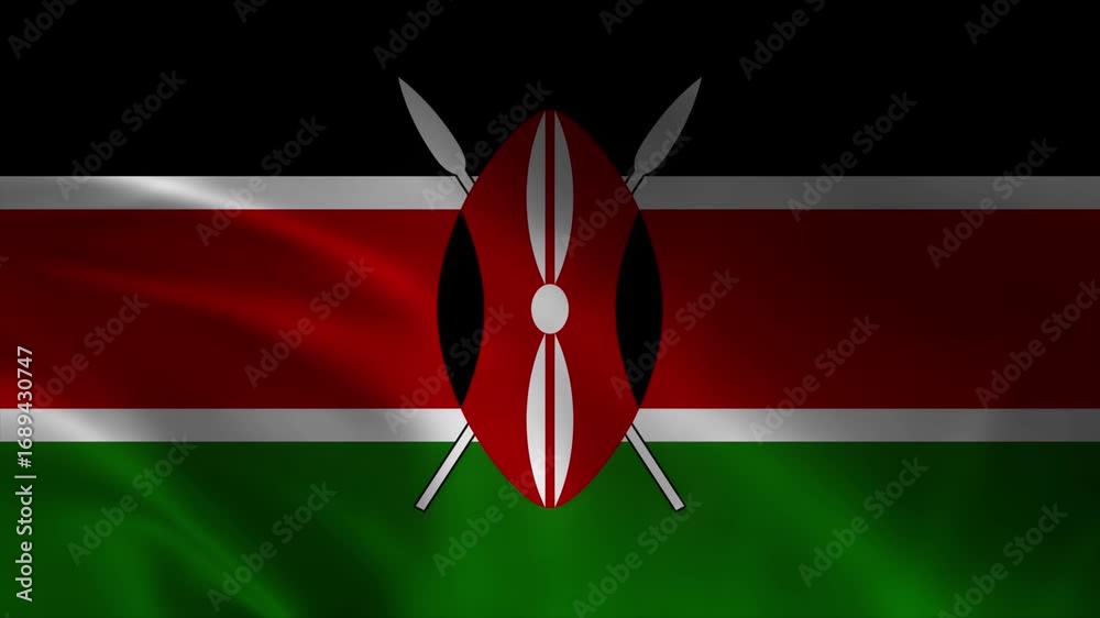 Kenyan National Flag Waving A Symbol of Pride and Heritage ...