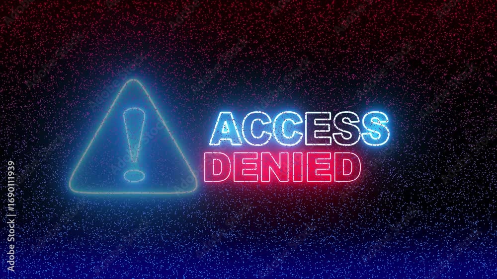 Vídeo do Stock: Access Denied Warning Alert Screen Blinking glitch ...