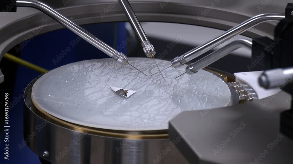 Manual probe system for RF test of semiconductor silicon wafers ...