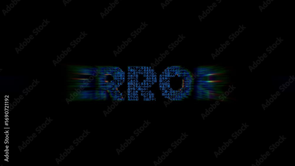 Error made of letters. ASCII art code symbols. Glitchy text revealing ...