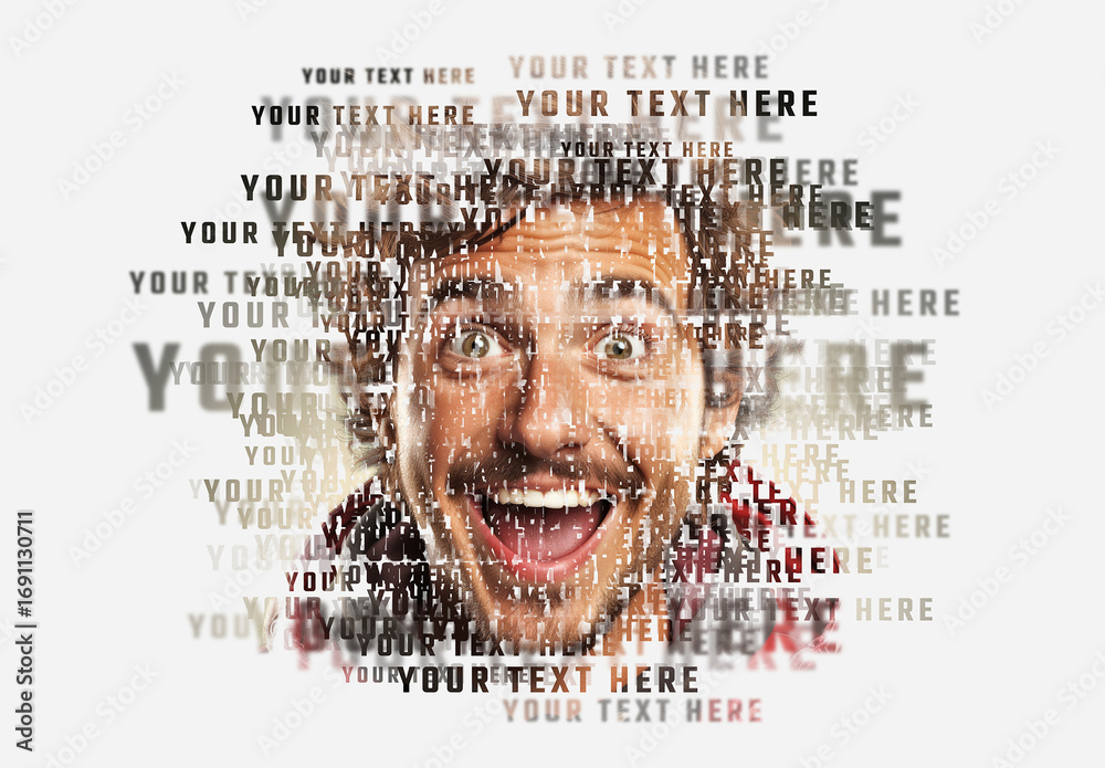 Text Masking Portrait Photo Effect Mockup Stock Template | Adobe Stock