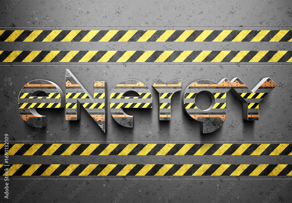 Caution Text Effect Mockup On Tech Panel Stock Template | Adobe Stock
