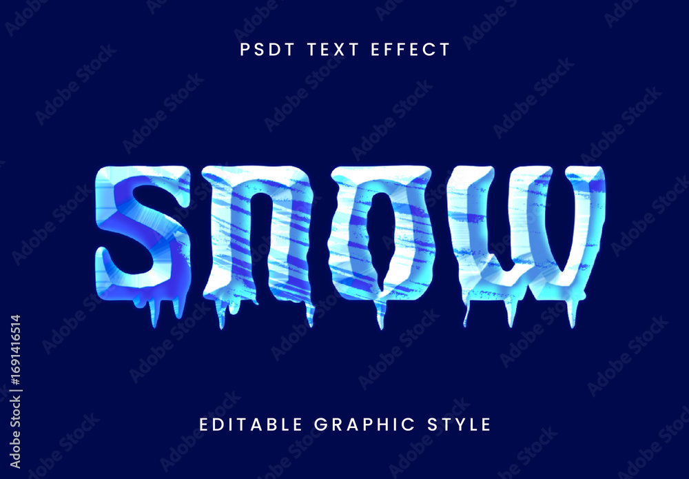 Blue Frozen Ice Font Beveled Snow Winter Text Effect Stock Template ...