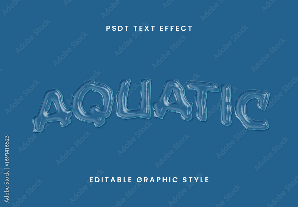 Blue Water Font Gel Aquatic Liquid Text Effect Stock Template | Adobe Stock