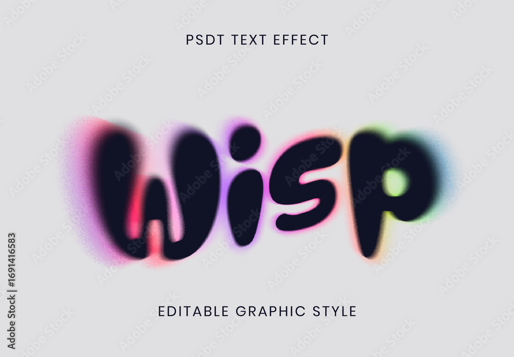 Colorful Haze Disolving Font Soft Blur Glow Text Effect Stock Template ...