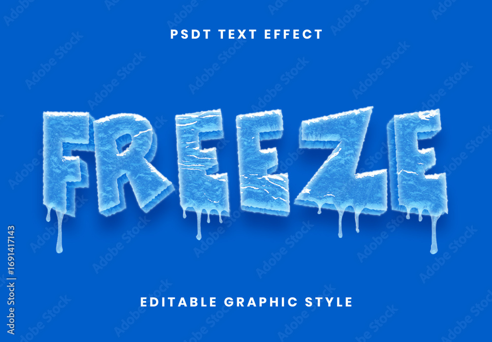 White Frost Font Freeze Ice Dripping Text Effect Stock Template | Adobe ...