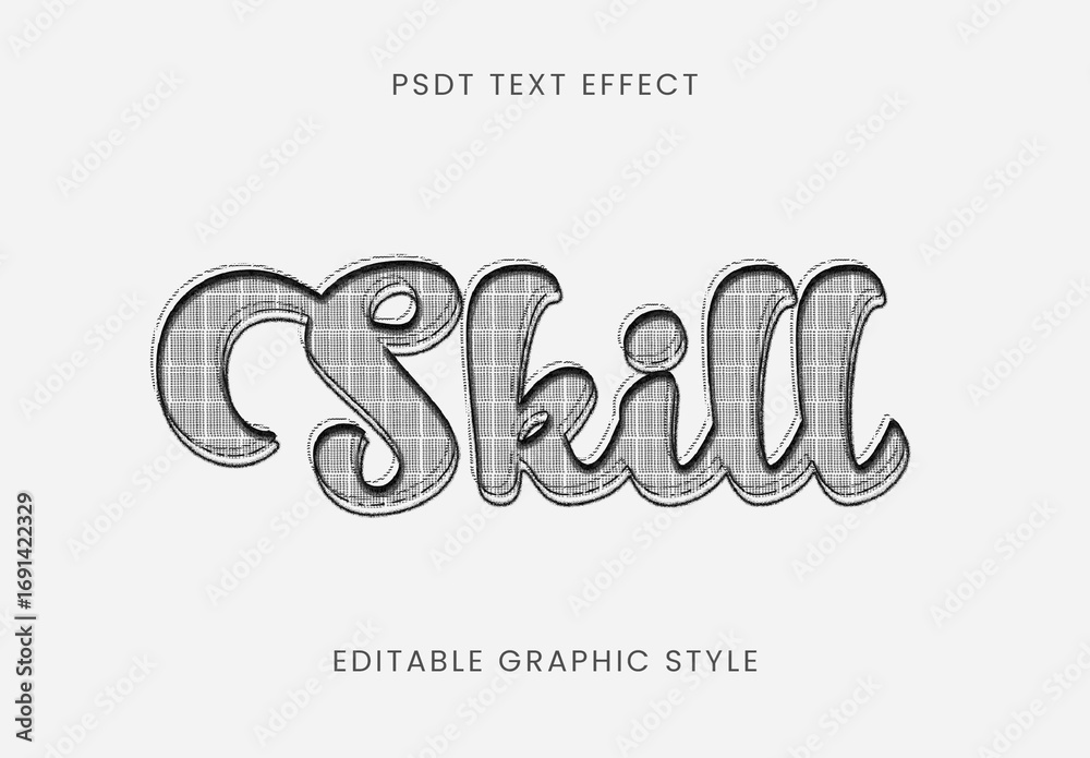 Black Beadwork Font Halftone Fabric Script Text Effect Stock Template ...