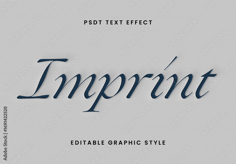 Blue Letterpress Font Engraved Elegant Script Text Effect Stock ...