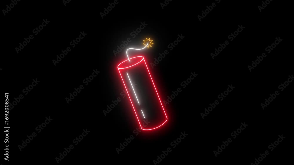 firecracker bomb dynamite explosive neon icon animated firecracker bomb ...