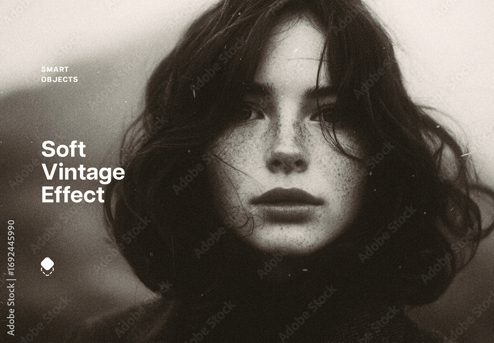Soft Vintage Photo Effect Mockup Stock Template | Adobe Stock
