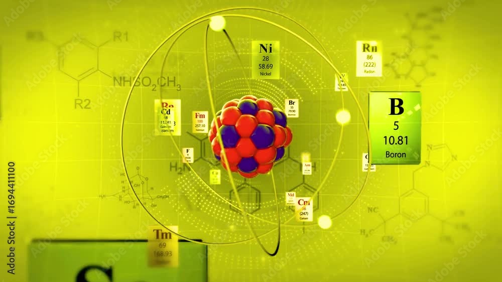 Dynamic atomic structure visualization with orbiting electrons and ...