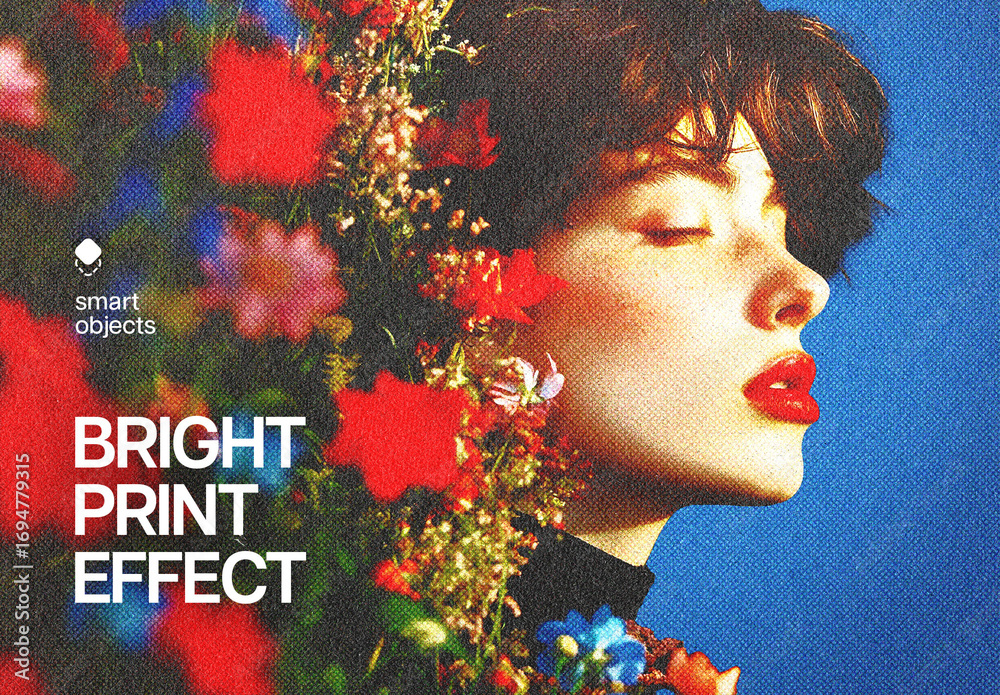 Bright Print Photo Effect Mockup Stock Template | Adobe Stock