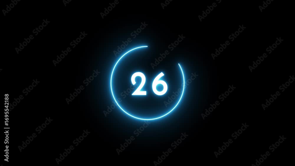 31 seconds timer number animation. Countdown timer from 31 to 0 seconds ...