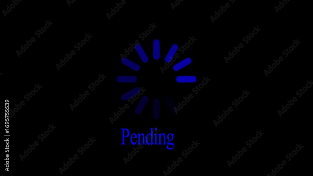 Pending blue color Icon Animation on a black Screen (Chroma Key ...