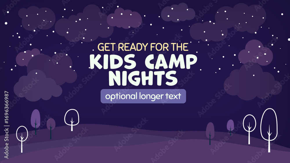 Kids Summer Camp Nights Title Card Stock Template | Adobe Stock