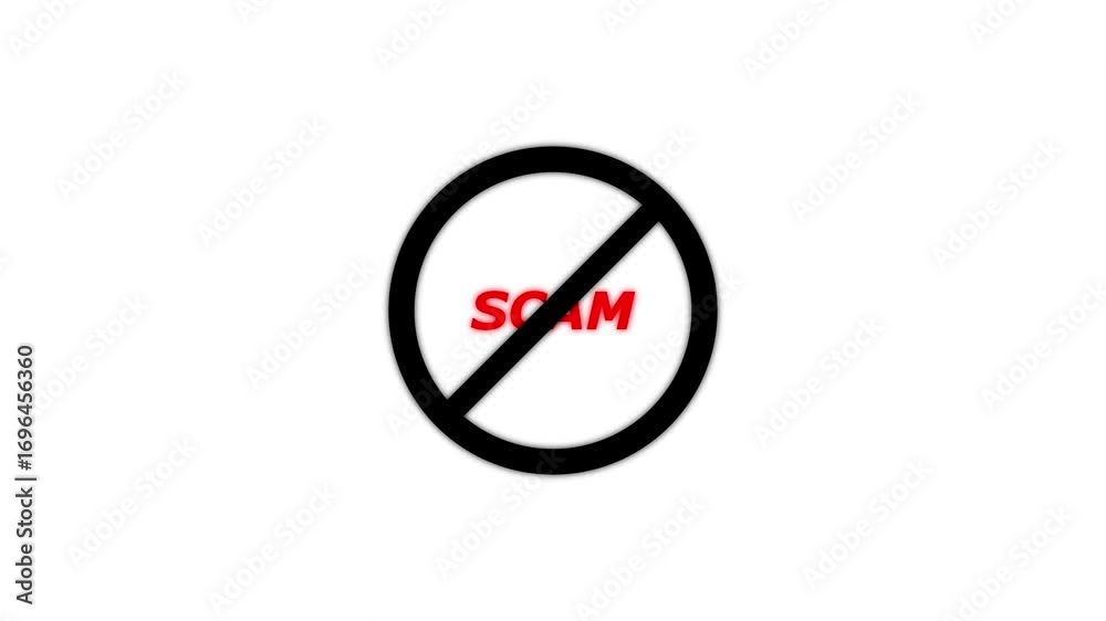 No Scam Symbol Red Text Alert Prohibition Sign Warning Icon Forbidden ...