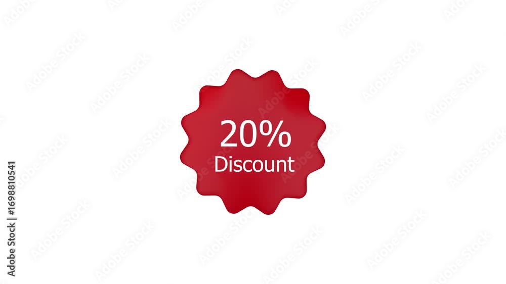 Animated 20% Discount Sale Text: Clean White Background Marketing ...