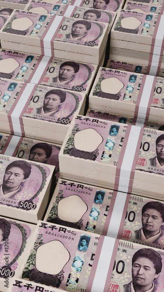 5k Japanese Yen Banknotes ? Vertical Mobile Version Slow Motion Camera ...
