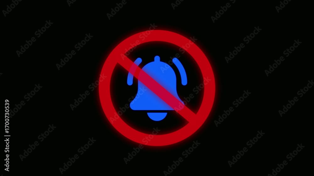 Vidéo Stock No Notification Bell Mute Icon, Disable Alerts & Silent ...