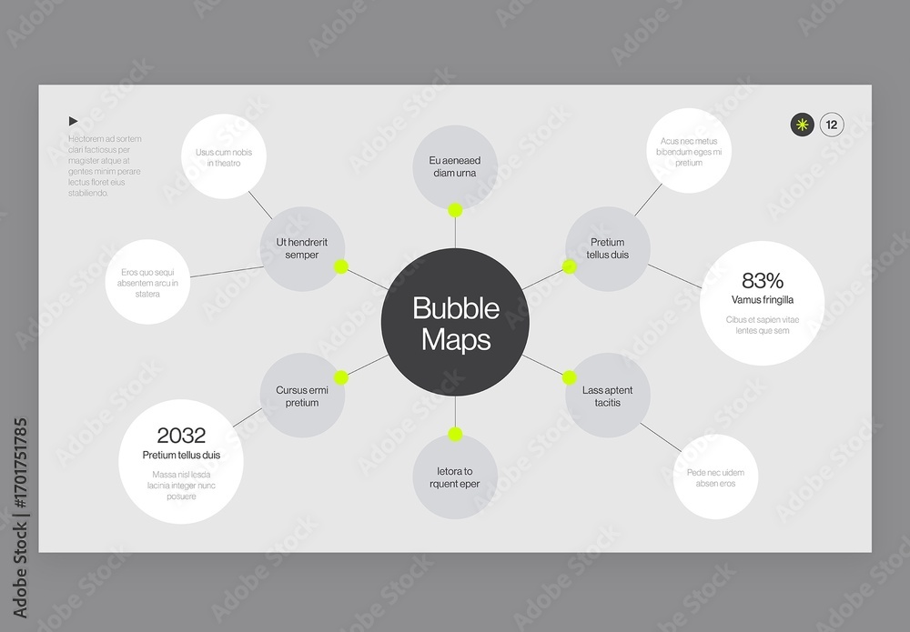 Bubble Map / Mind Map Infographic Template in Modern Minimal Style ...
