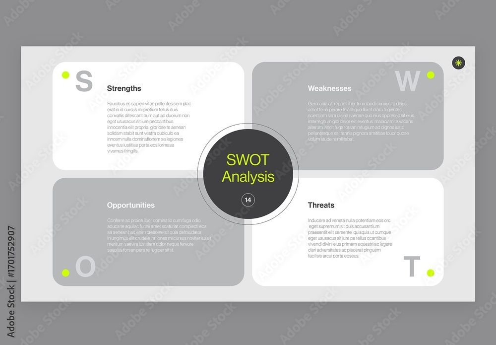 SWOT Analysis Infographic Template in Modern Minimal Style for Strength ...