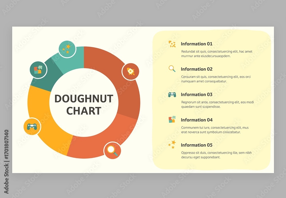 Donut Doughnut Pie Chart Infographic with Cute Education Style for ...
