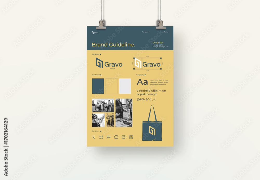 Modern and Clean Brand Guideline Poster Kit Design Layout Stock ...