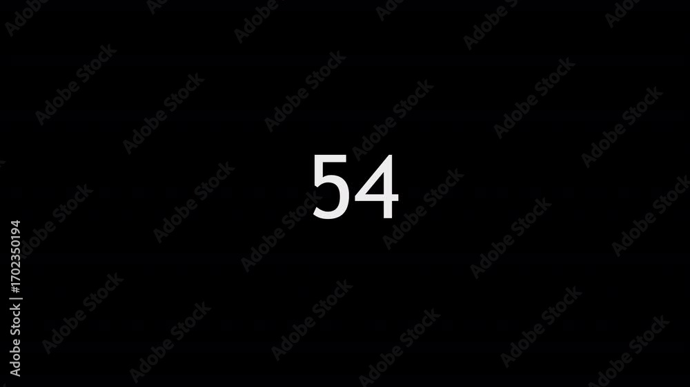 60 second countdown timer animation on transparent background. sixty ...