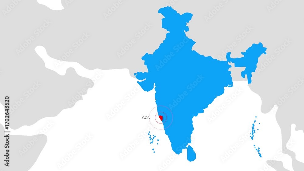Goa map video 8, Highlighted on India Map Video, with Borders ...