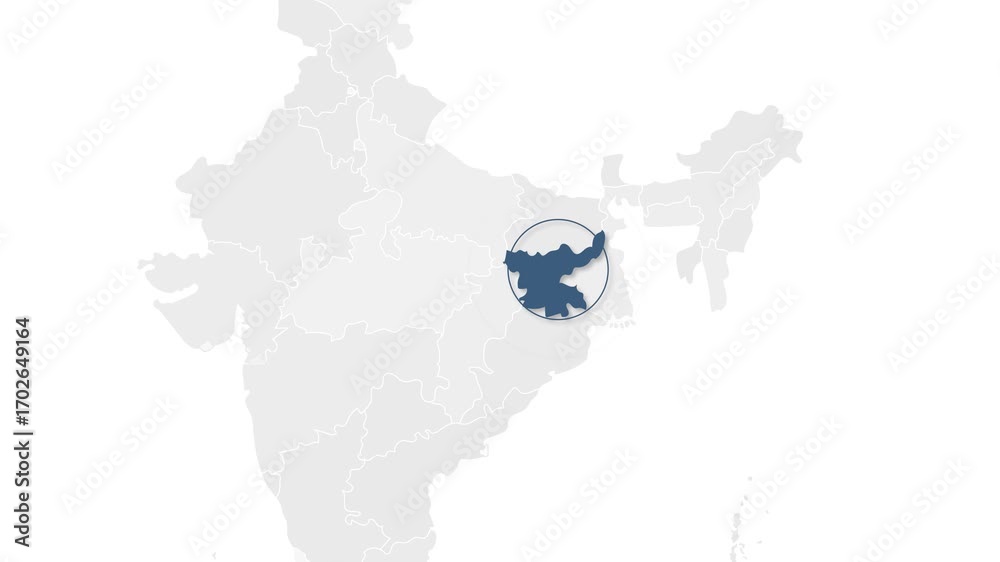 Jharkhand map video 3, Highlighted on India Map Video, with Borders ...