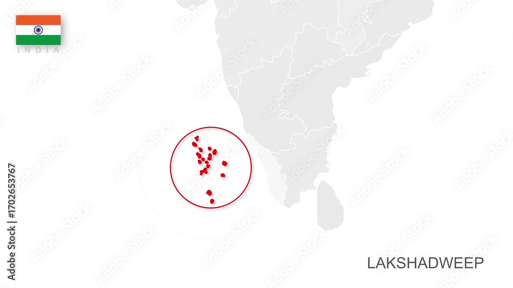 Lakshadweep map video 4, Highlighted on India Map Video, with Borders ...