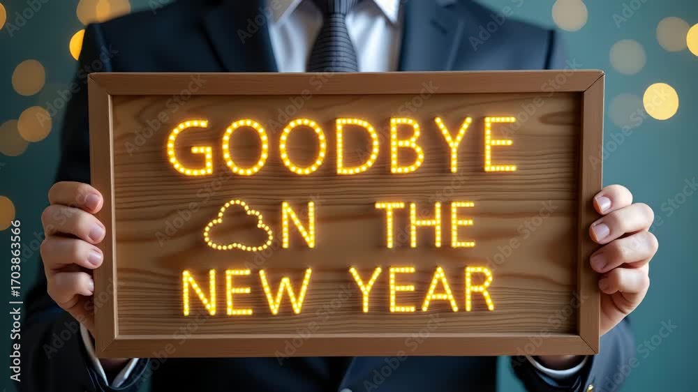 Wooden sign saying goodbye to the old year 2026 with welcome the new ...