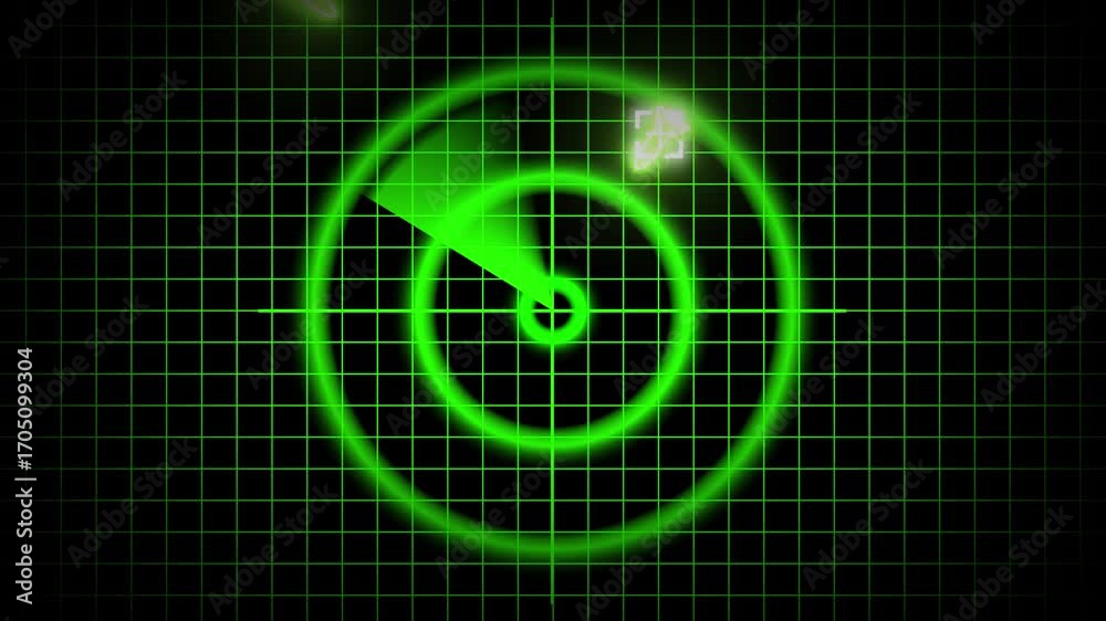 Animated radar screen tracking and targeting simulated activity in a ...