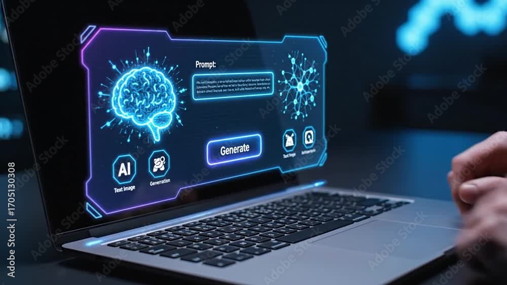 Analysts use computers to analyze data using AI technology in business ...