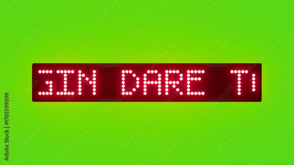 DARE TO BEGIN DARE TO WIN Scrolling Red Dot Matrix LED Text Animation ...
