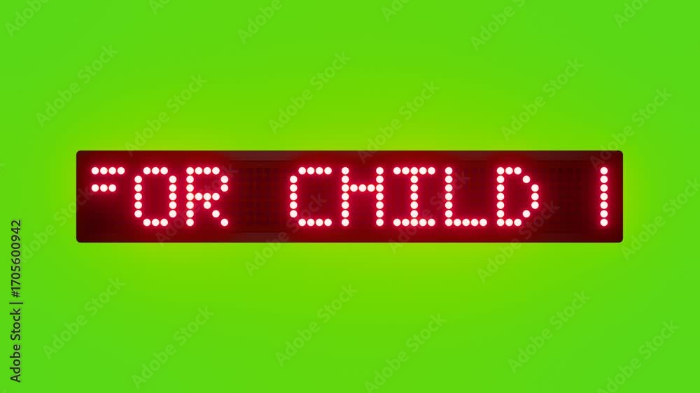 DIAL 1098 FOR CHILD HELPLINE IN INDIA Scrolling Red Dot Matrix LED Text ...