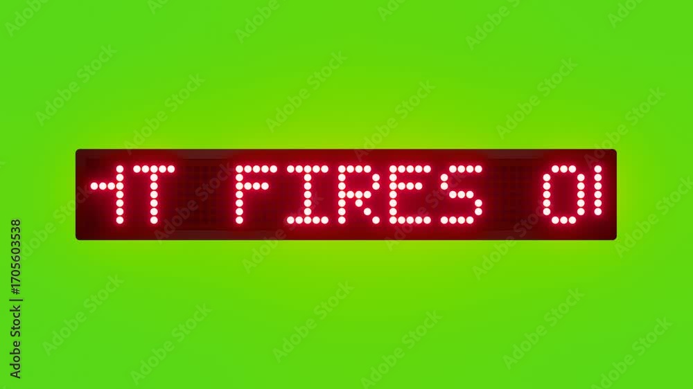 DO NOT LIGHT FIRES OUTSIDE DESIGNATED ZONES Scrolling Red Dot Matrix ...