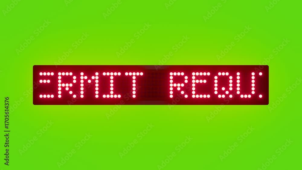 HOT WORK PERMIT REQUIRED Scrolling Red Dot Matrix LED Text Animation on ...
