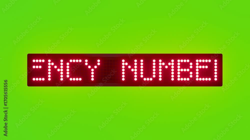 Vidéo Stock KEEP EMERGENCY NUMBERS HANDY IN VEHICLE Scrolling Red Dot ...
