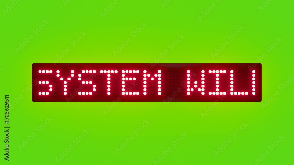 SPRINKLER SYSTEM WILL ACTIVATE IN CASE OF FIRE Scrolling Red Dot Matrix ...