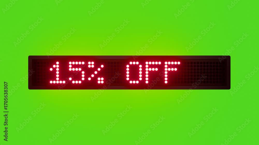 15% OFF Scrolling Red Dot Matrix LED Text Animation on Green Screen ...