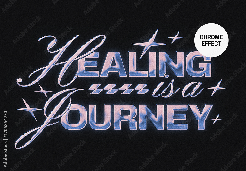 Retro Chrome Text & Logo Effect Mockup Stock Template | Adobe Stock