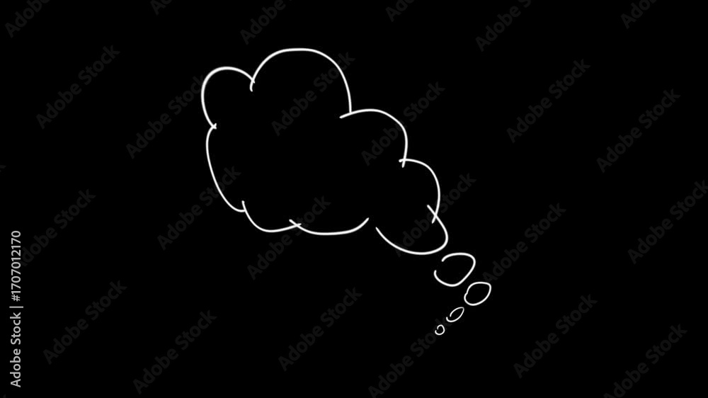 Thinking callout concept cartoon cloud chat bubble doodles being ...