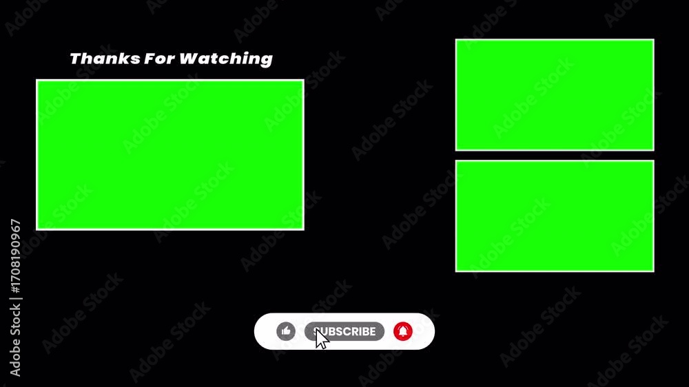 End screen youtube template for engaging viewers, with green screen ...